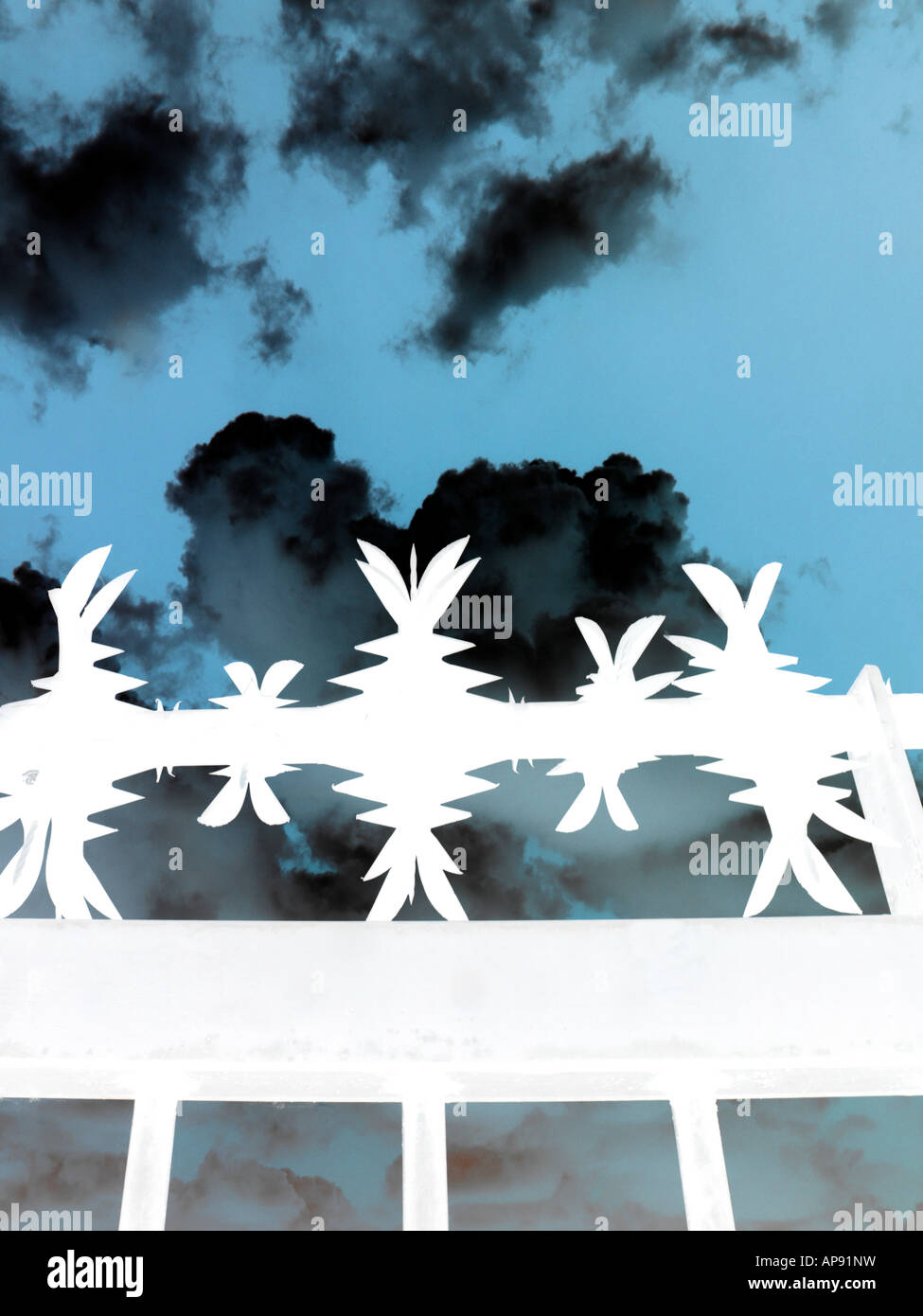 Barbed Wire on Security Gate Stock Photo - Alamy