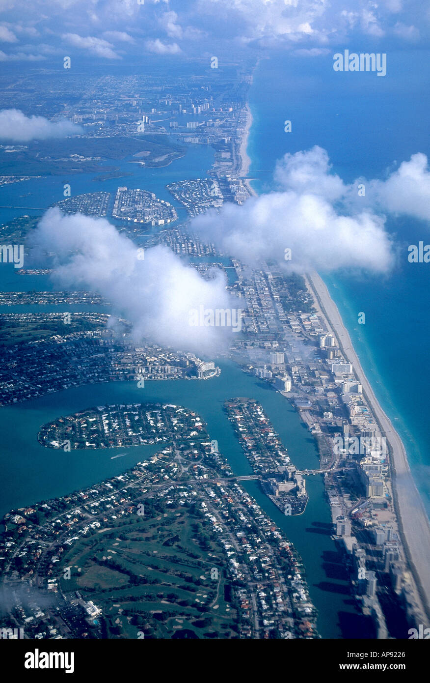 Aerial view of city at seaside, Miami, Florida, USA Stock Photo - Alamy