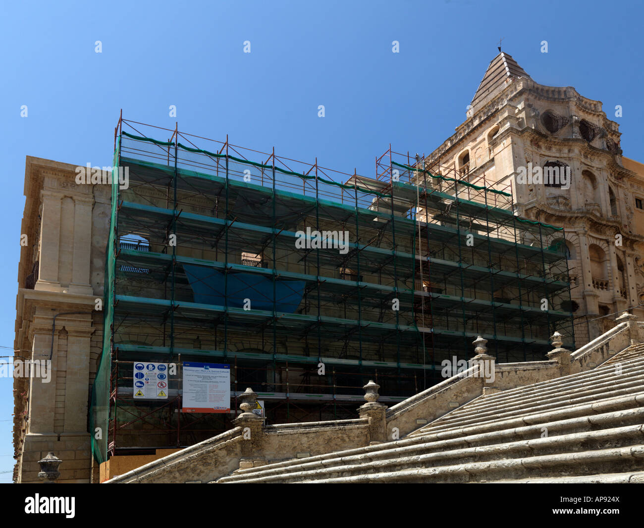 Restoration of Baroque Buildings Noto Sicily Italy Stock Photo - Alamy