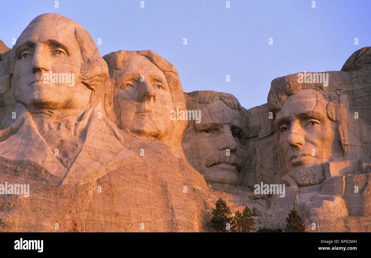 South Dakota Black Hills Mount Rushmore National Memorial sunrise view ...