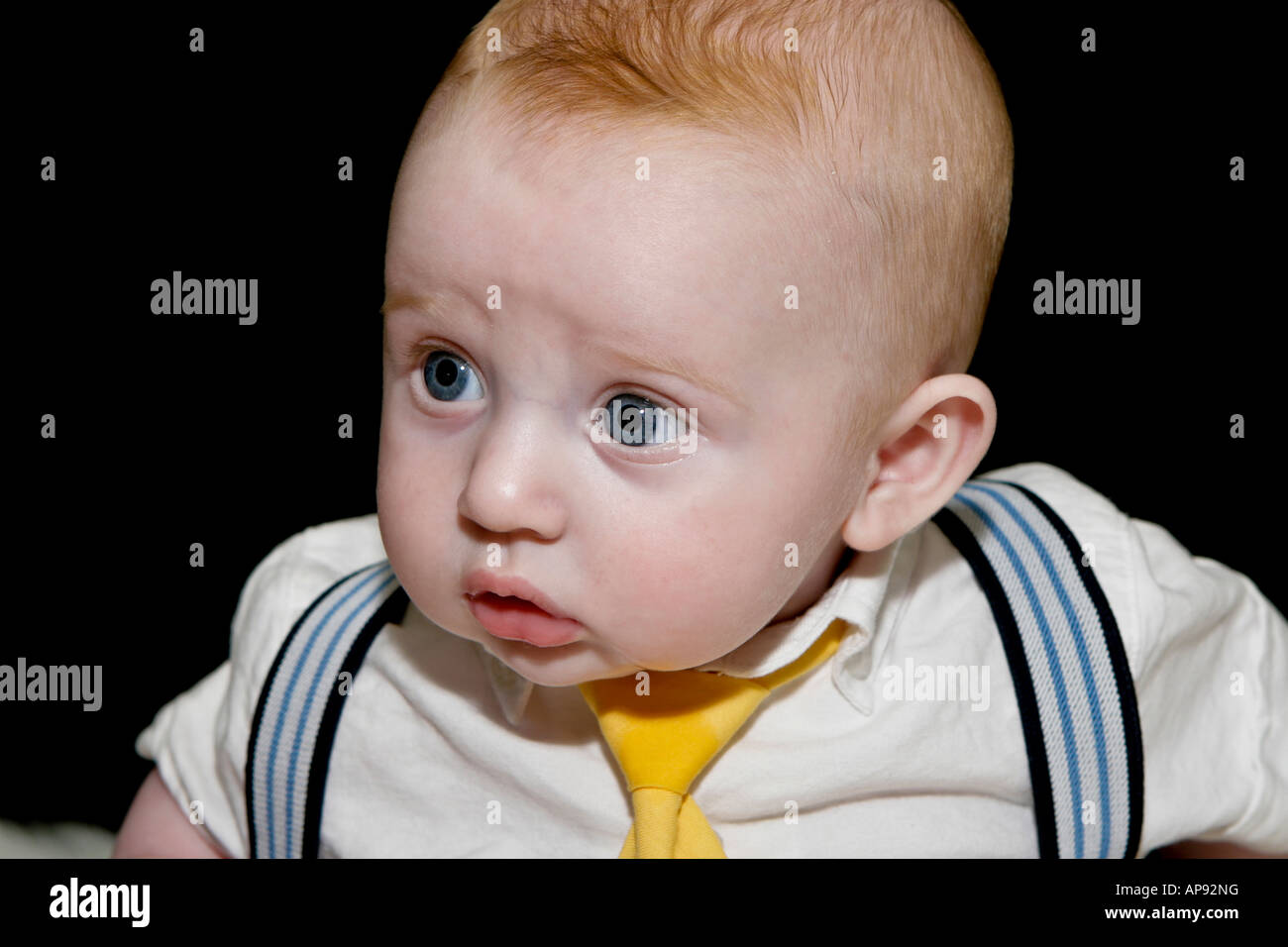 Infant Child Male Model on Black Background Stock Photo - Alamy