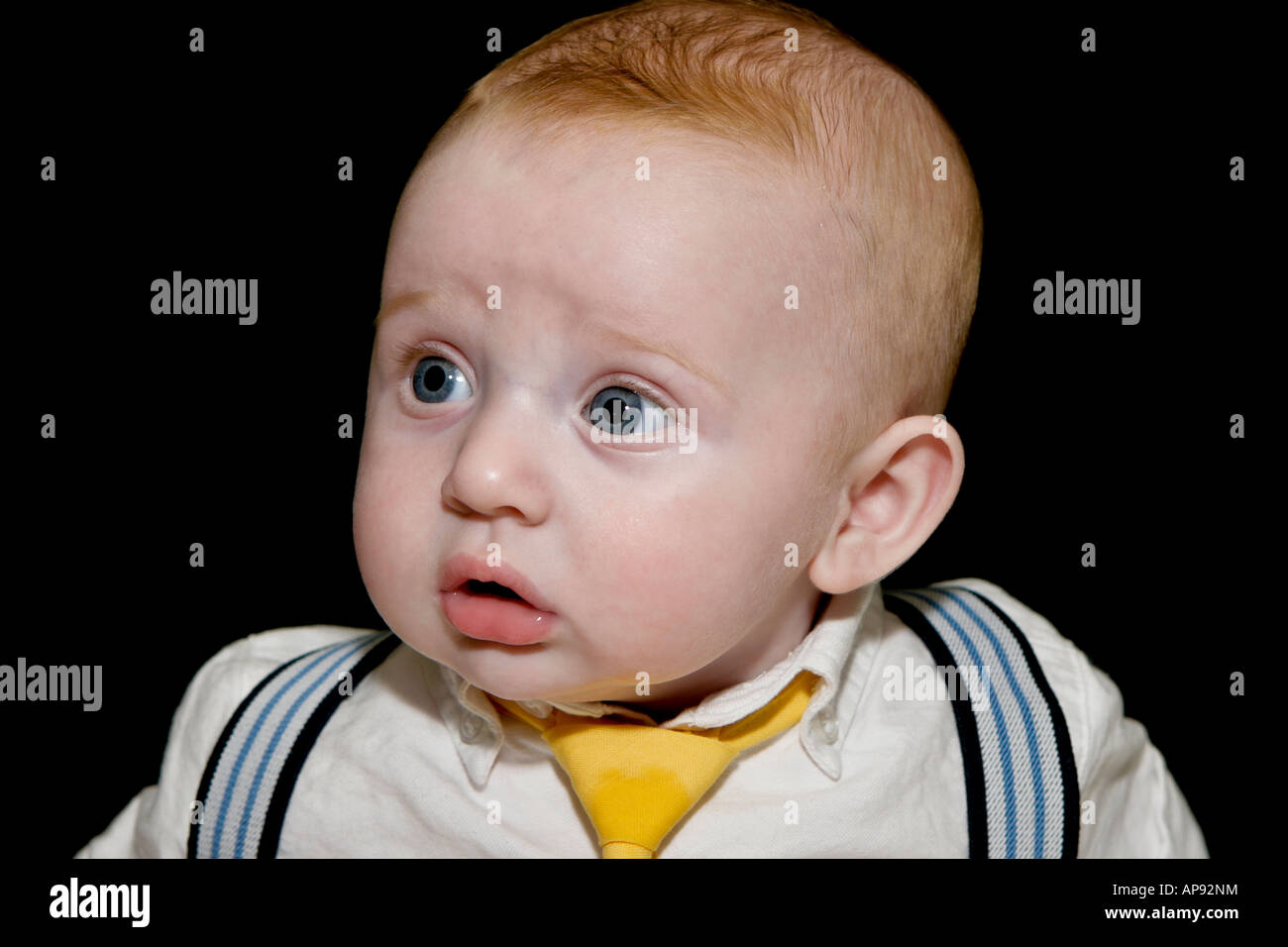 Infant Child Male Model on Black Background Stock Photo - Alamy