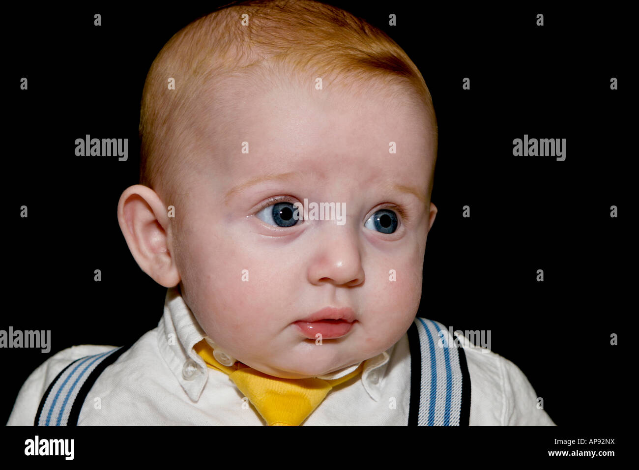 Infant Child Male Model on Black Background Stock Photo - Alamy