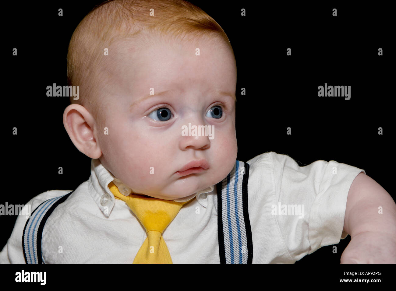 Infant Child Male Model on Black Background Stock Photo - Alamy