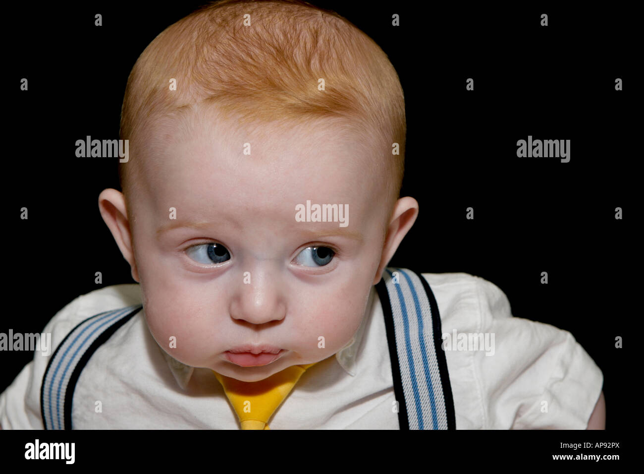 Infant Child Male Model on Black Background Stock Photo - Alamy