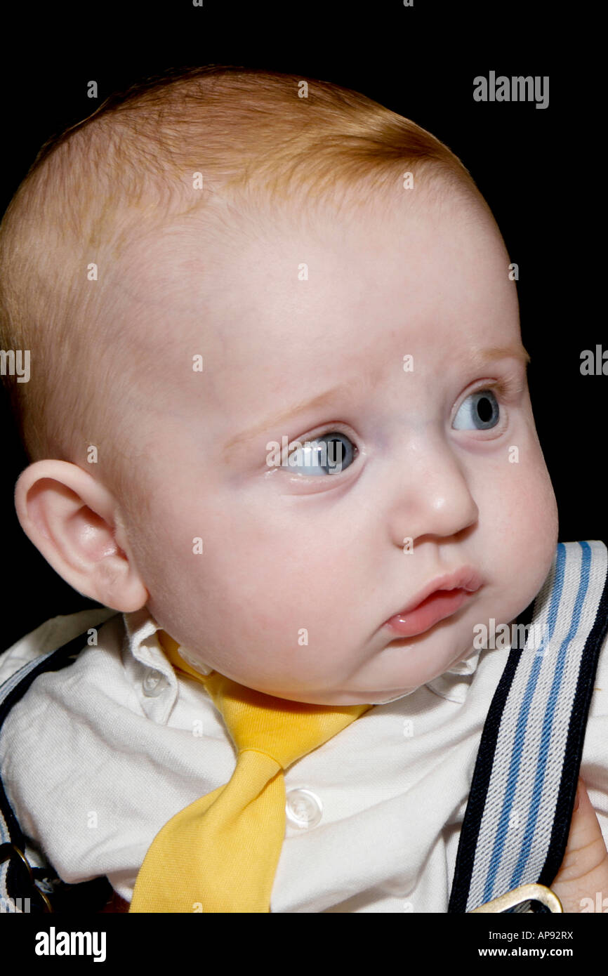 Infant Child Male Model on Black Background Stock Photo - Alamy