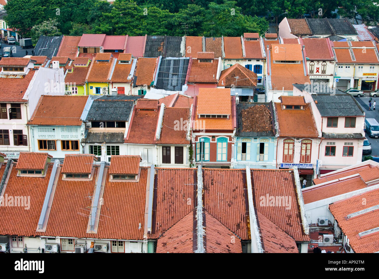 Rooftops and Storefronts in Little India Singapore Stock Photo - Alamy