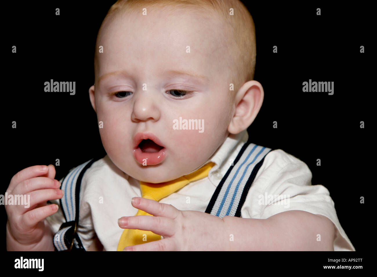 Infant Child Male Model on Black Background Stock Photo - Alamy