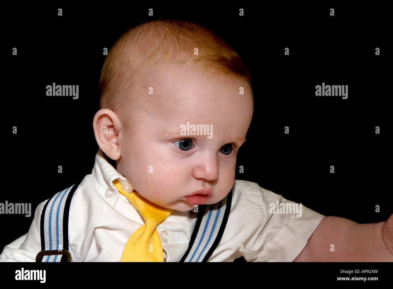 Infant Child Male Model on Black Background Stock Photo - Alamy