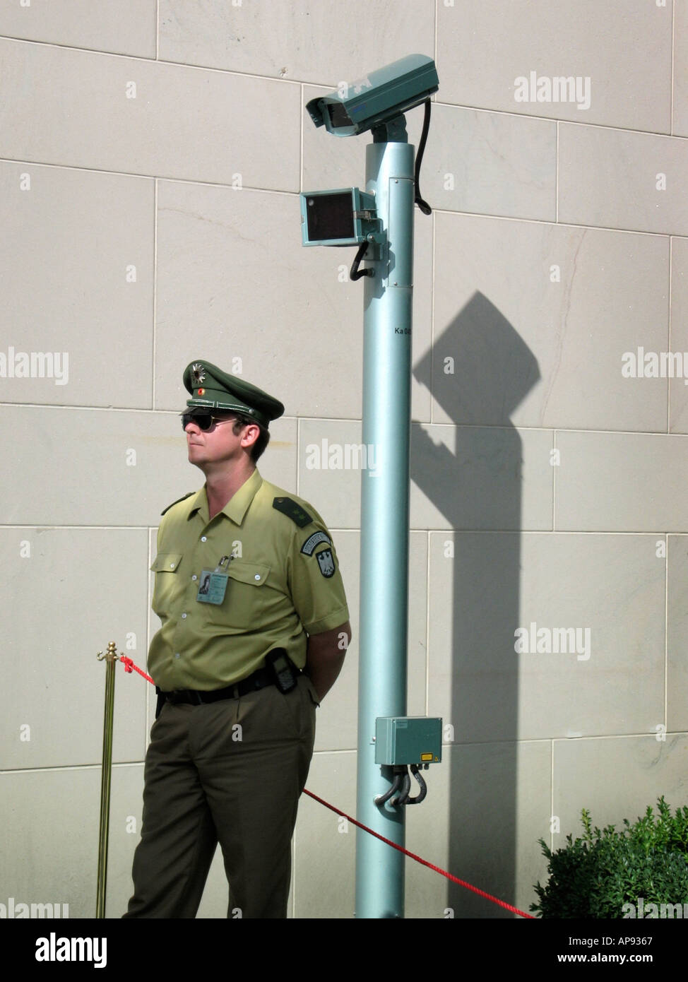 CCTV camera and German policeman German chancellory Stock Photo - Alamy
