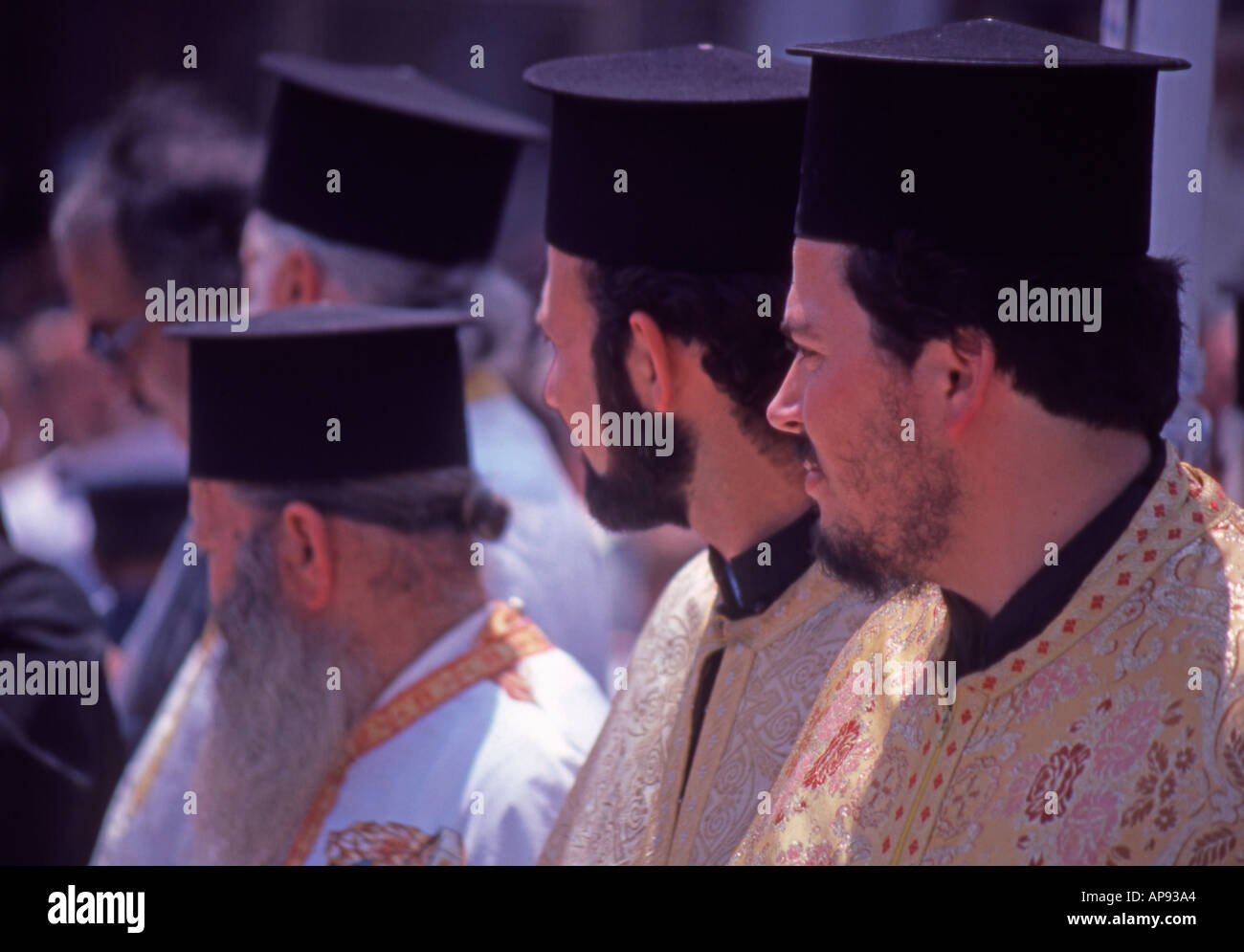 Greek Orthodox Priests Western Crete Greece Stock Photo - Alamy