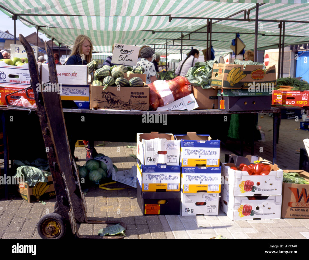 fruit and veg for sale in Maidstone Market Stock Photo - Alamy