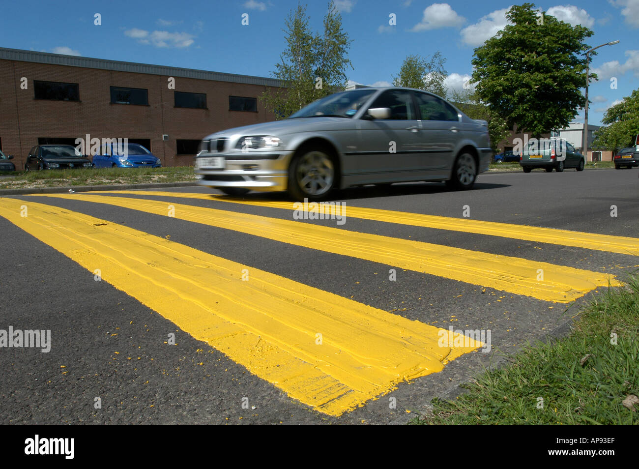 Speed control bumps to calm traffic in urban street Wareham Dorset UK ...