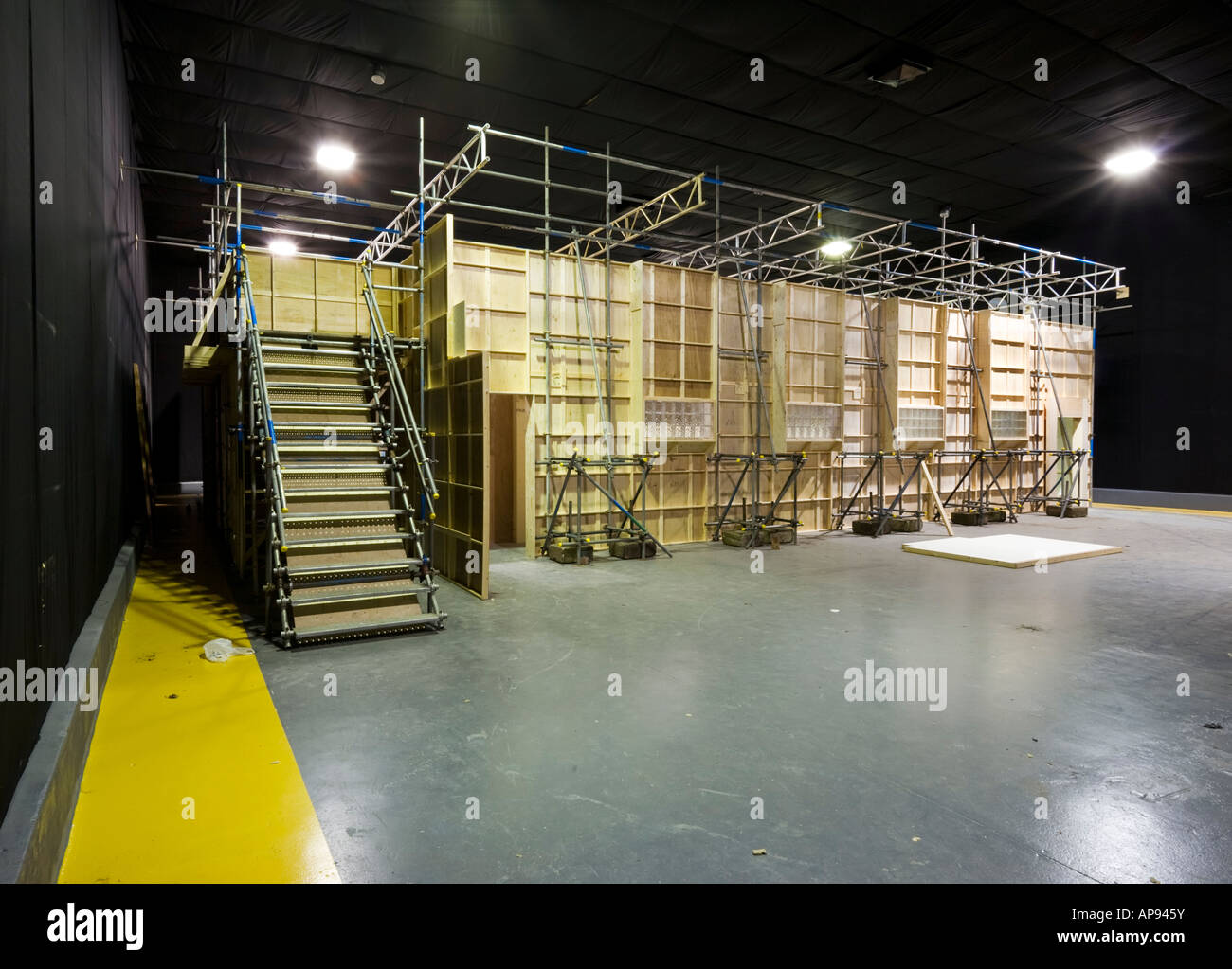 Wooden scenery in a TV studio Stock Photo - Alamy
