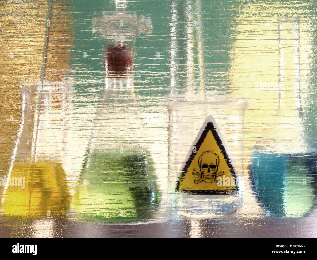 Chemical flaskes in a science laboratory Stock Photo - Alamy