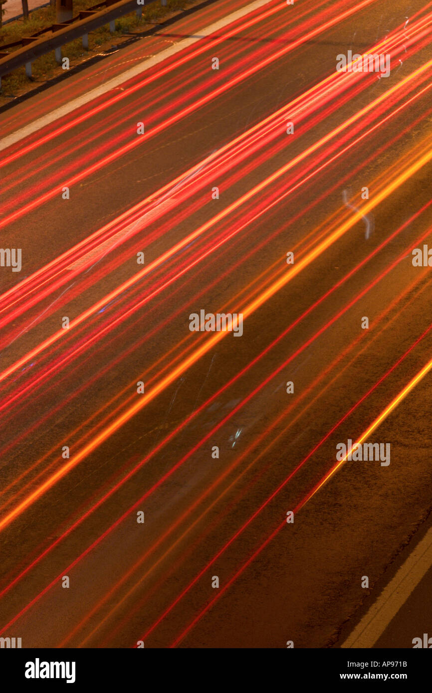 Car light trails on highway Stock Photo - Alamy