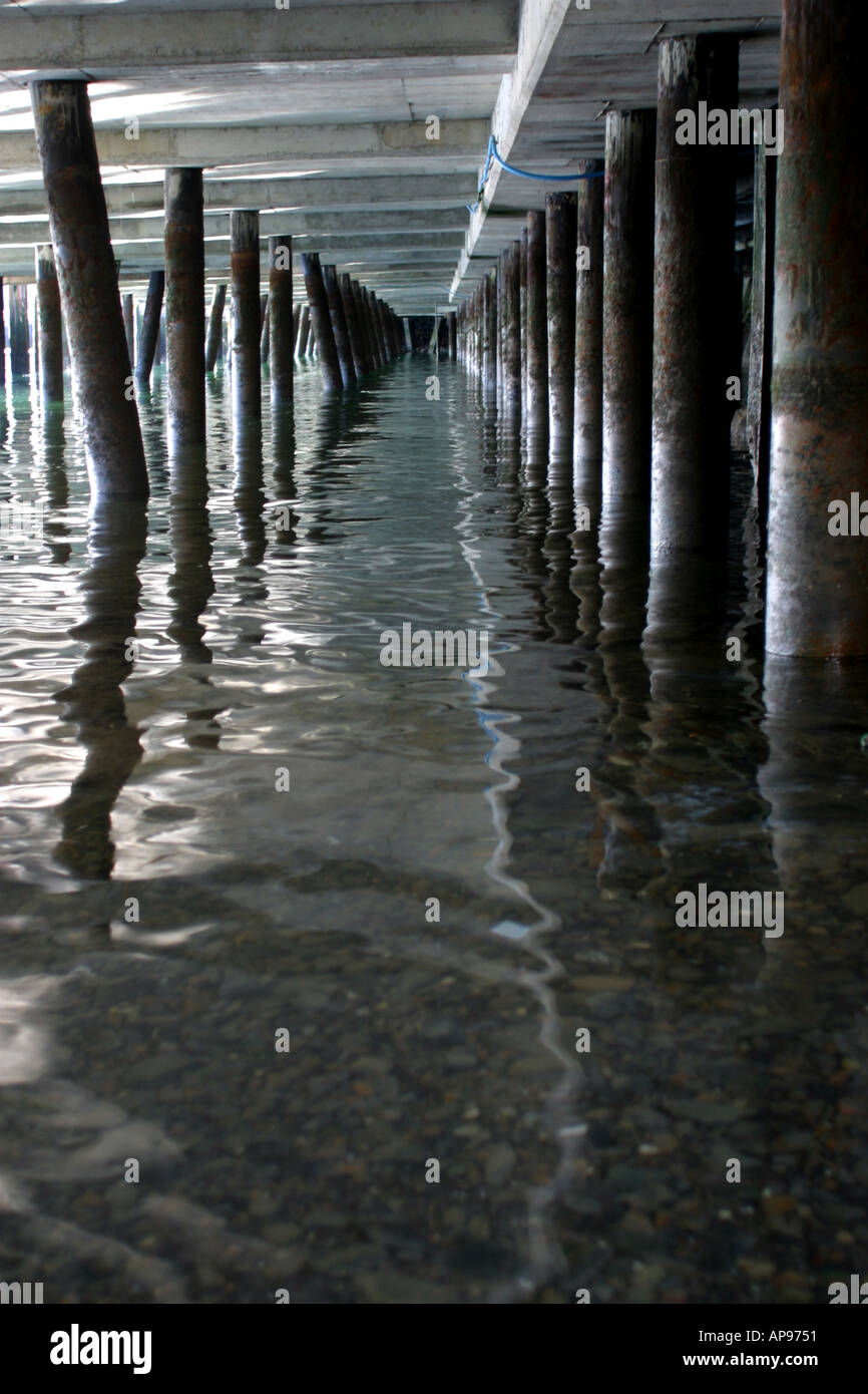Reflection beneath Newlyn fish market Cornwall UK Stock Photo - Alamy