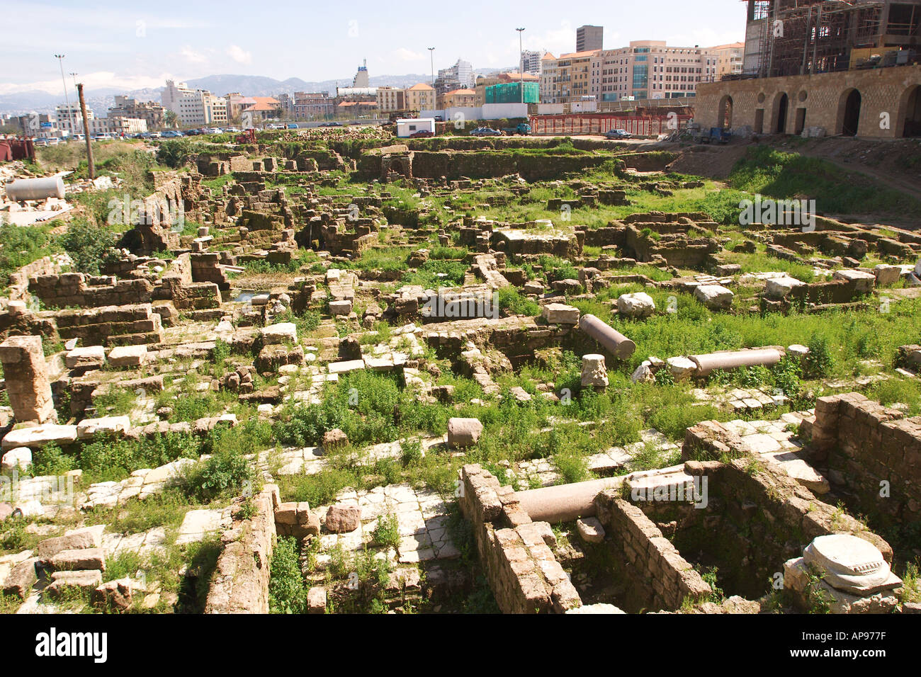 Roman ruins in downtown area Beirut Lebanon Stock Photo - Alamy