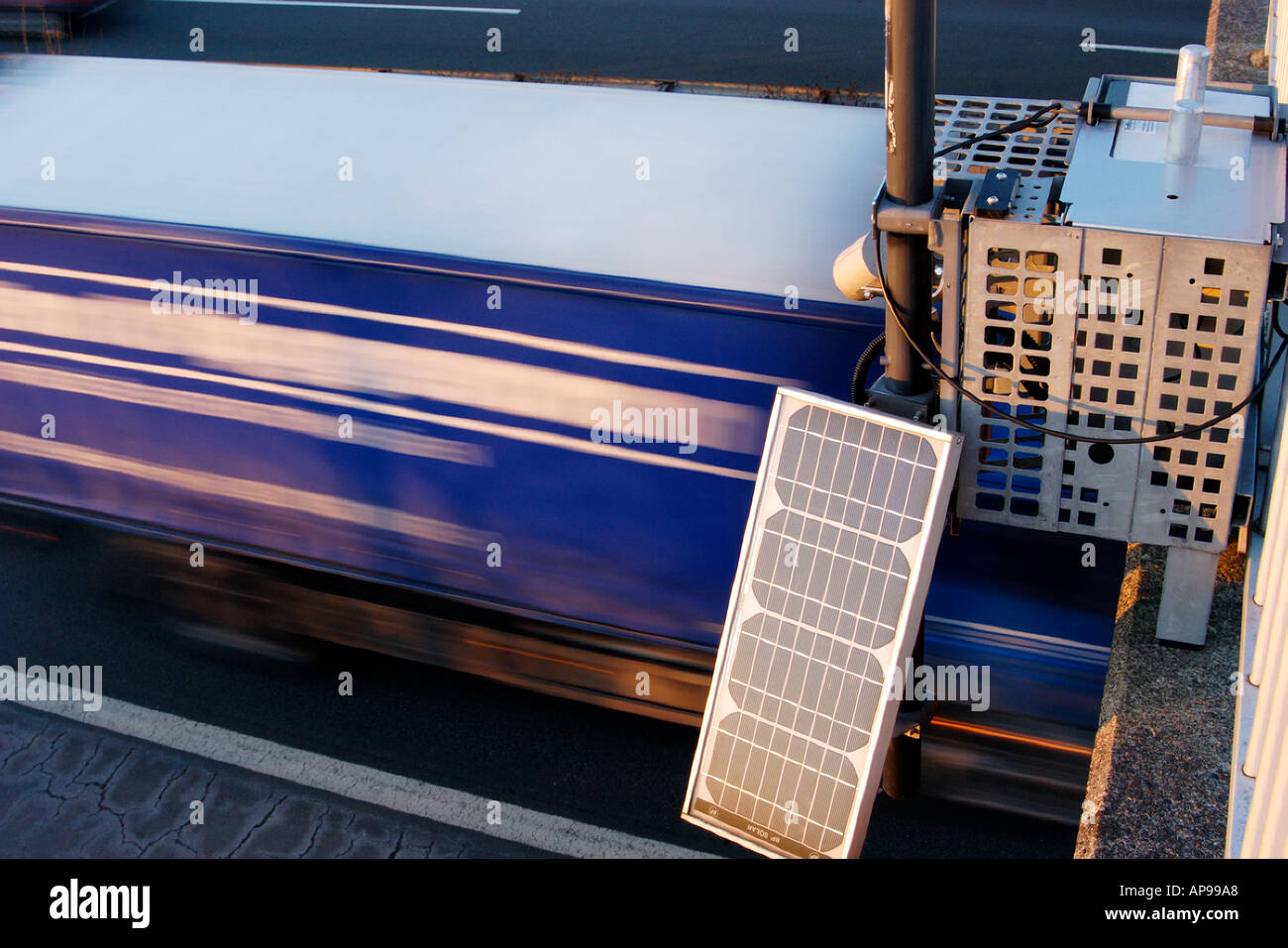 Traffic meter on a bridge above a german autobahn Stock Photo - Alamy