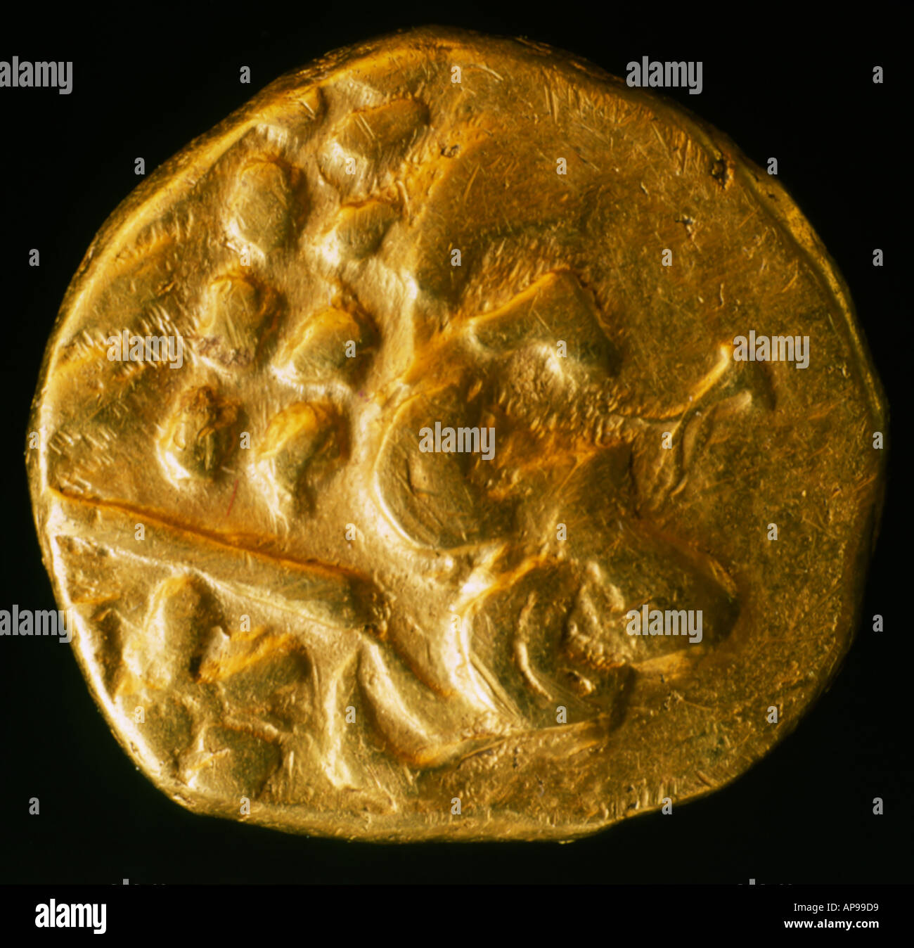 Celtic gold stater type C obverse Stock Photo - Alamy