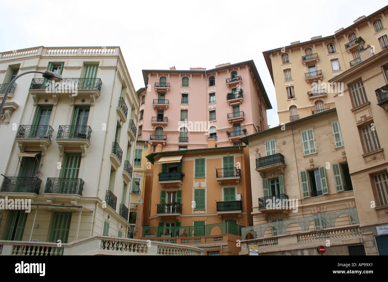 Monte Carlo architecture pastel coloured buildings with balconies ...