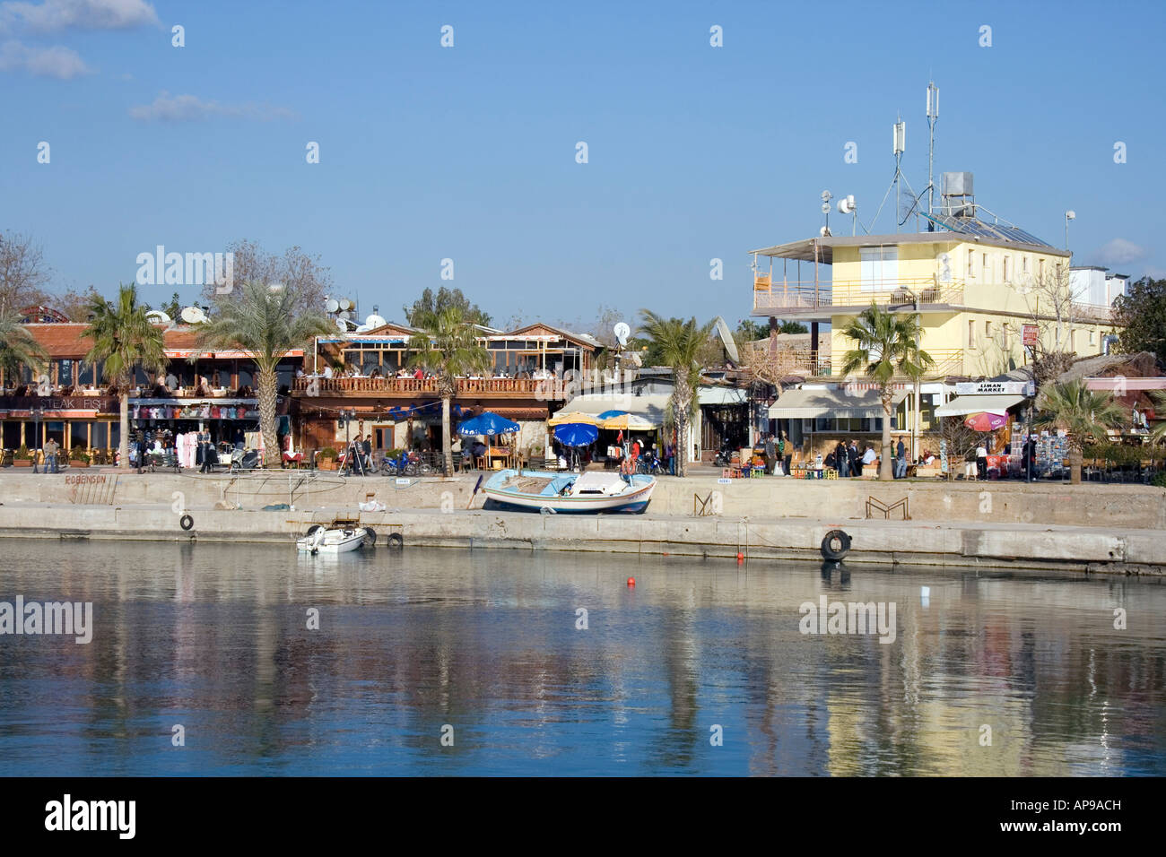 The harbour of Side Stock Photo - Alamy