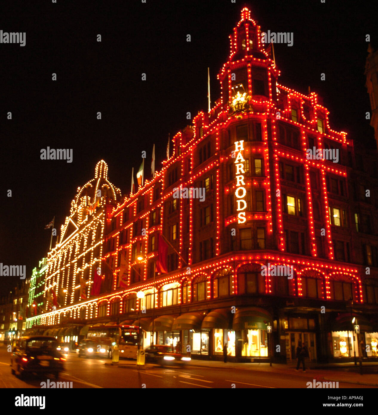 Harrods department store at night Knightsbridge London England 03 09 ...