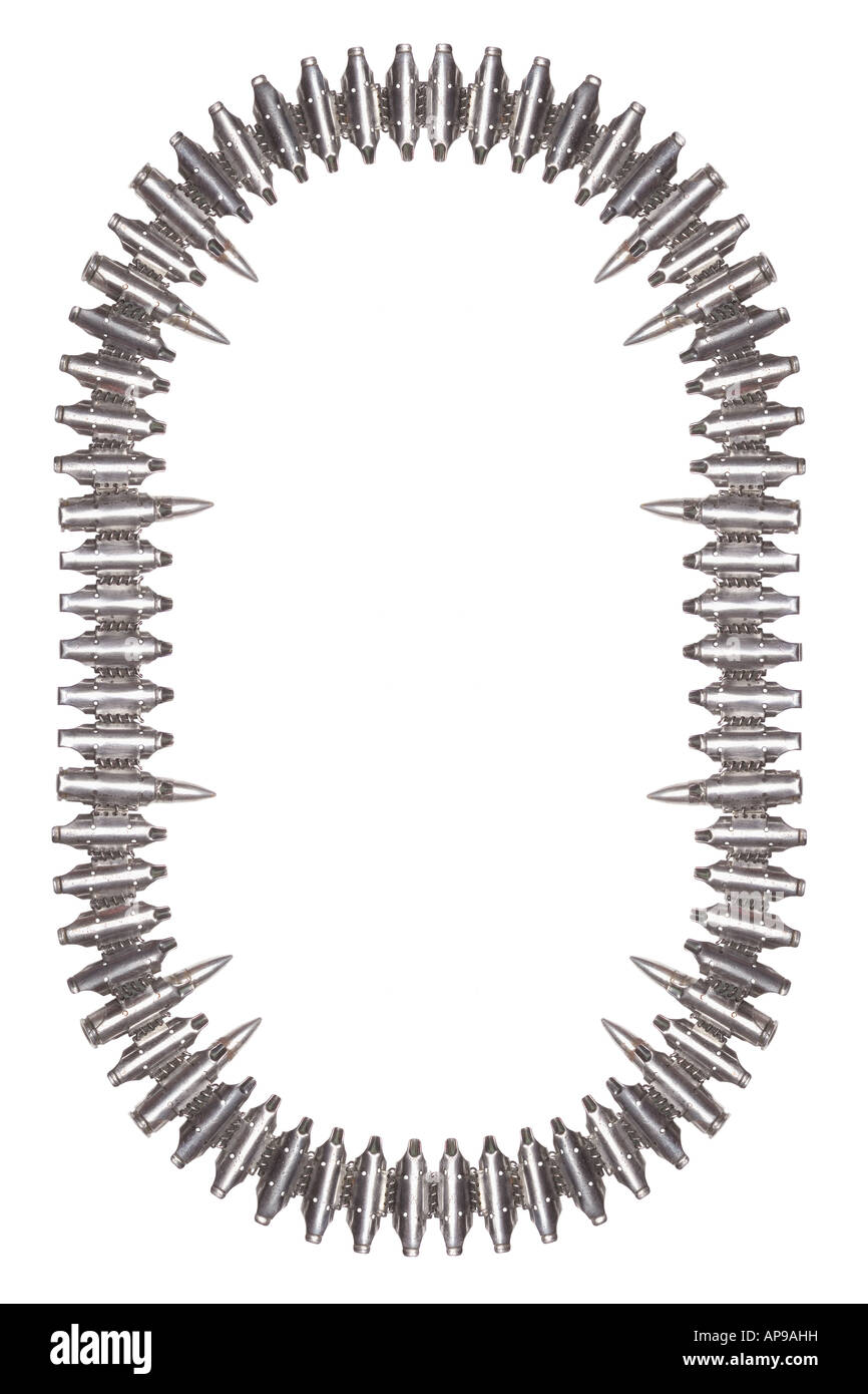 Frame for photos from machine gun cartridges Stock Photo - Alamy
