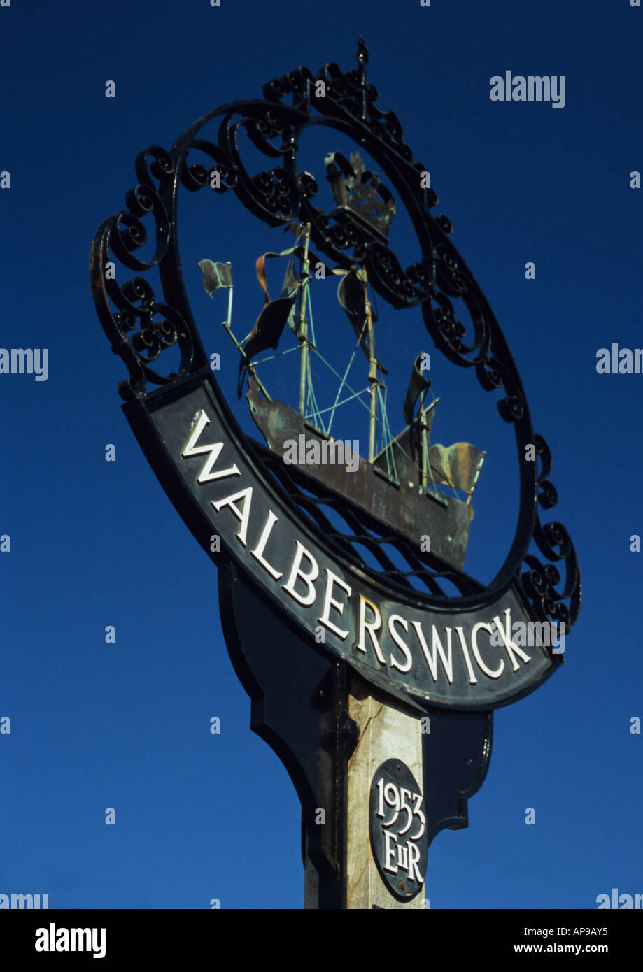 Walberswick village sign hi-res stock photography and images - Alamy