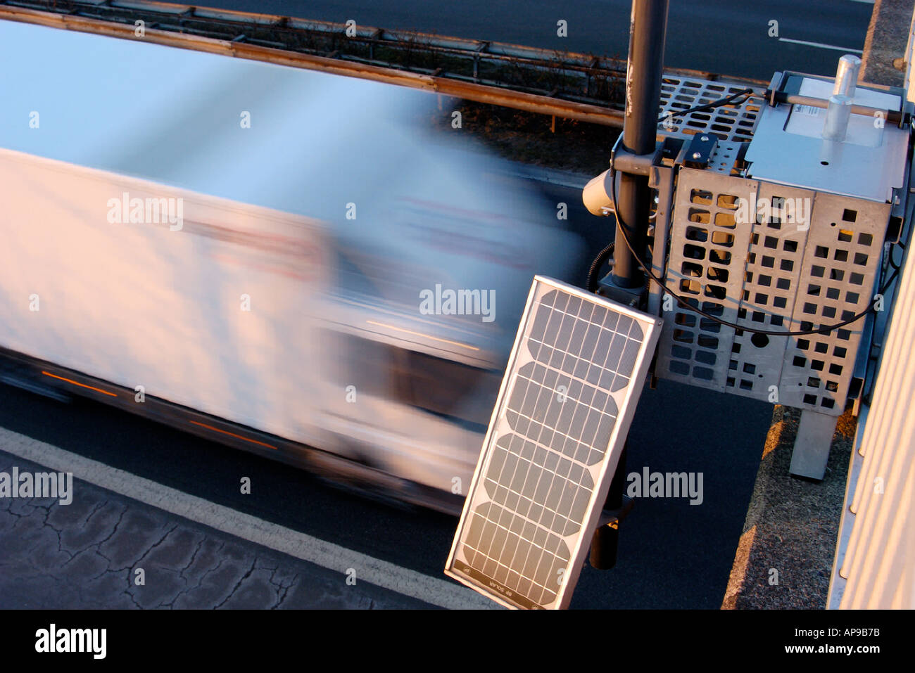 Traffic meter on a bridge above a german autobahn Stock Photo - Alamy