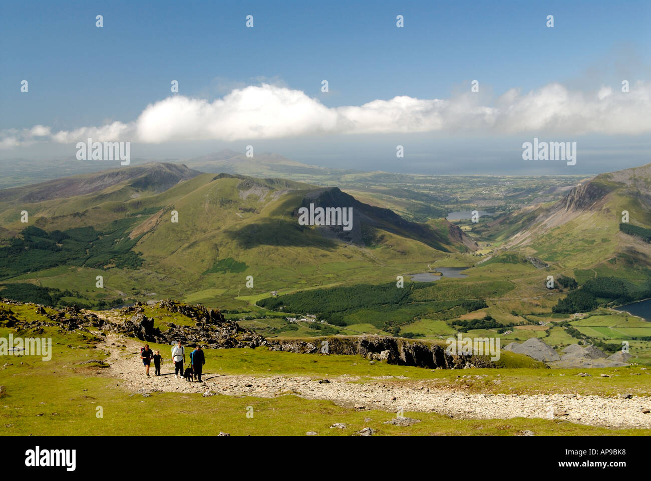 Hill Walking on South Ridge Bwlch Main Snowdon Mountain Snowdonia North ...