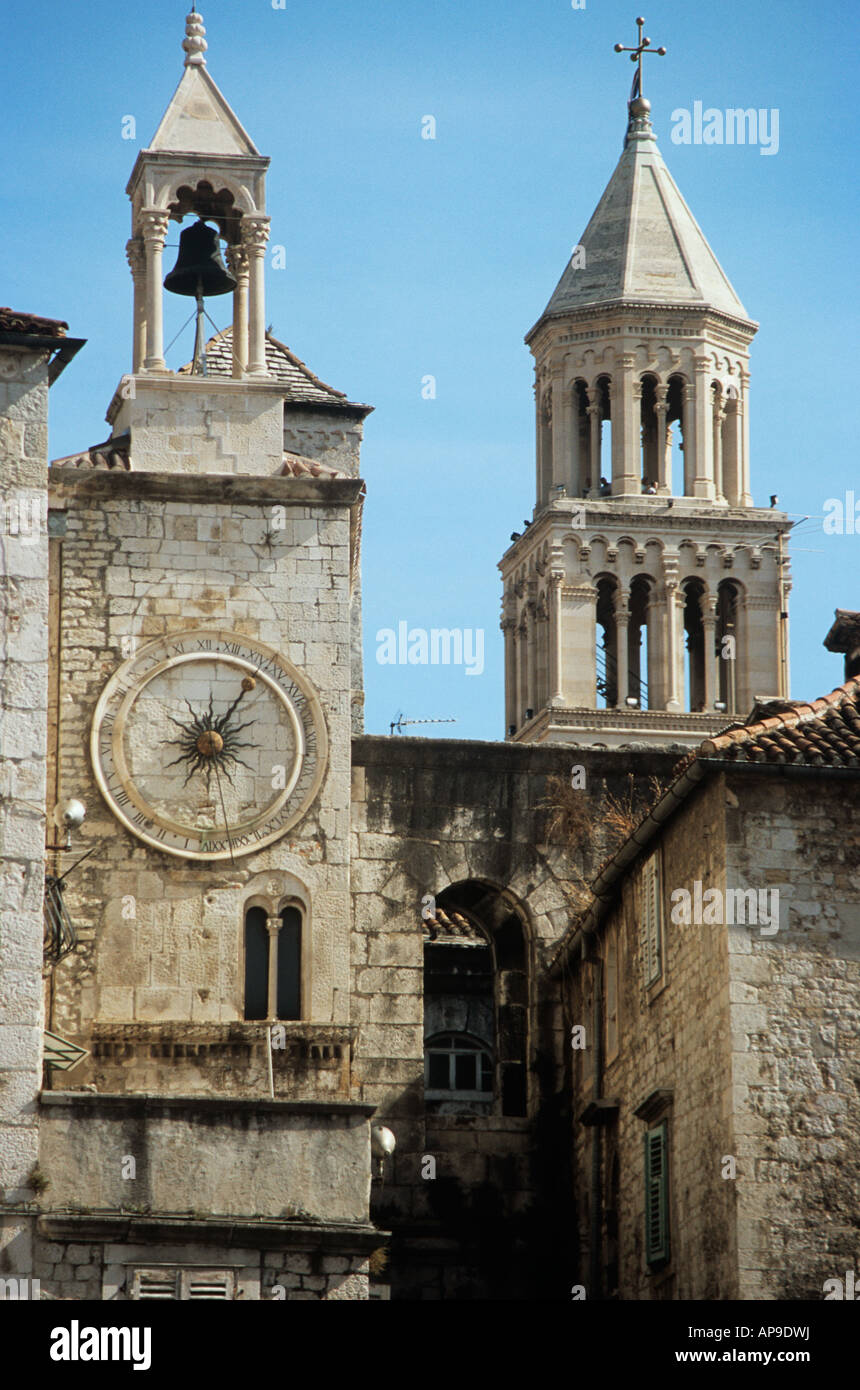 Clock tower split croatia Stock Photo - Alamy