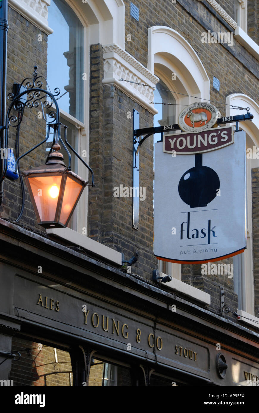 The Flask pub in Flask Walk, Hampstead, London, England Stock Photo - Alamy
