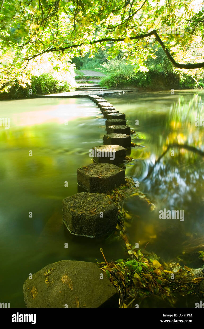 The Stepping Stones across River Mole near Box Hill Dorking Surrey ...