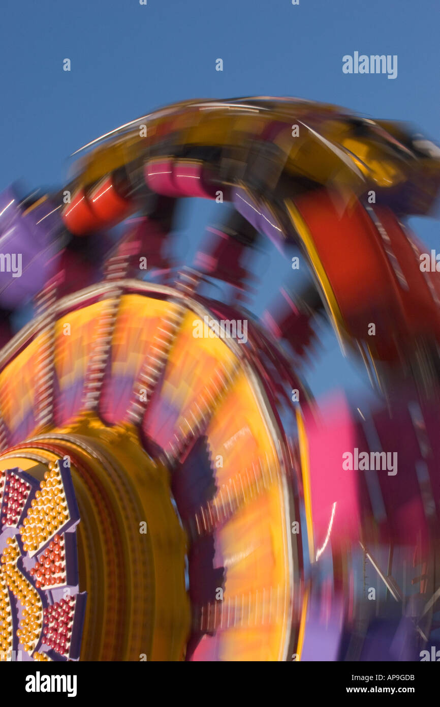 Photo of a high speed, thrilling amusement park ride named Chaos Stock ...