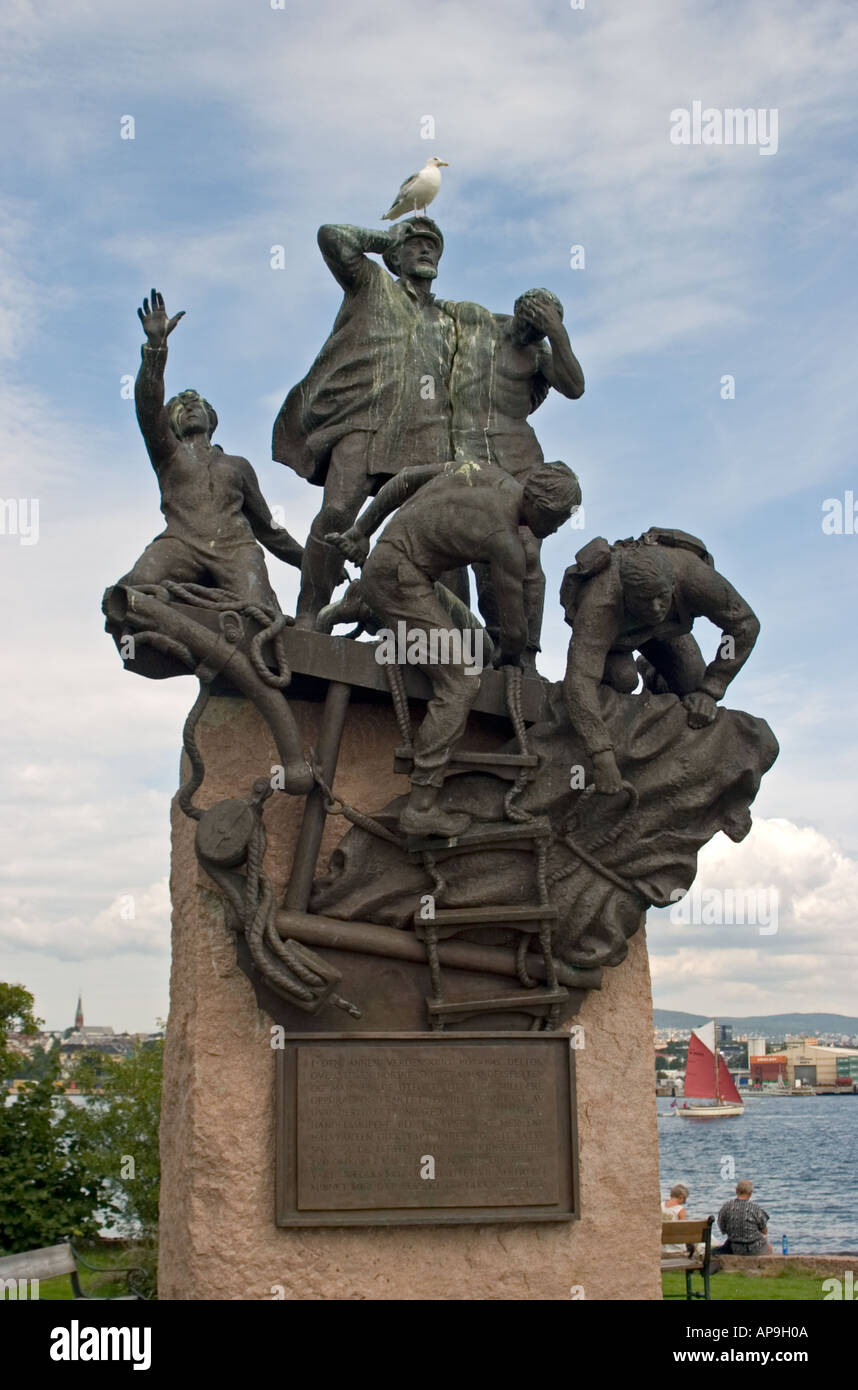 Bronze statue honoring Norse sailors Bygdoy Oslo Norway Stock Photo - Alamy