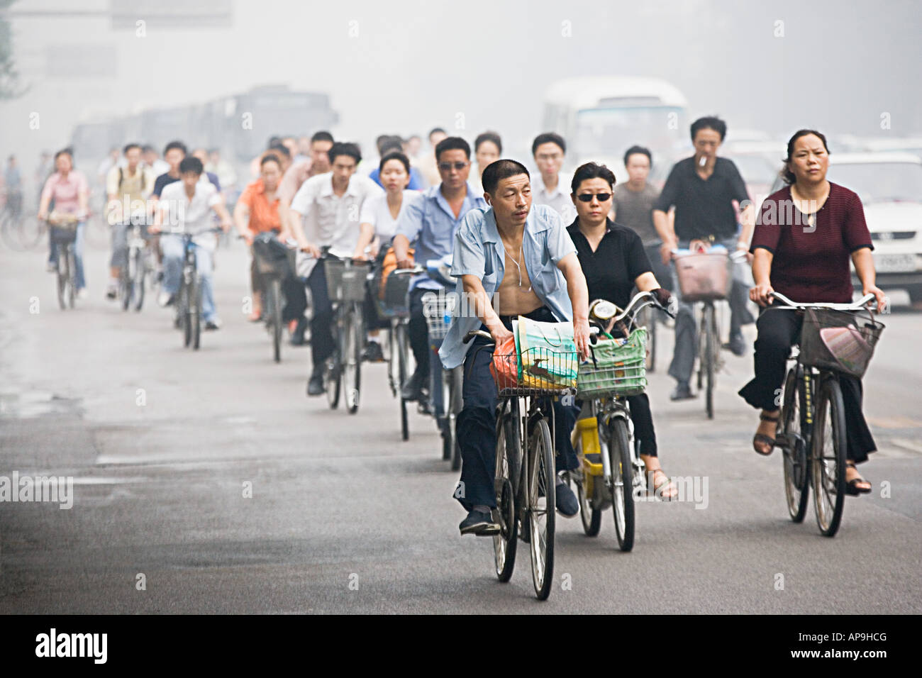 Chinese group cycling hi-res stock photography and images - Alamy