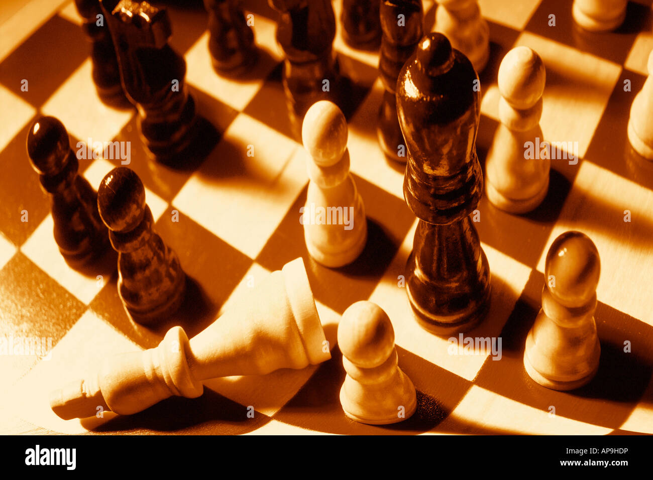 Chessboard with pieces, close-up Stock Photo - Alamy