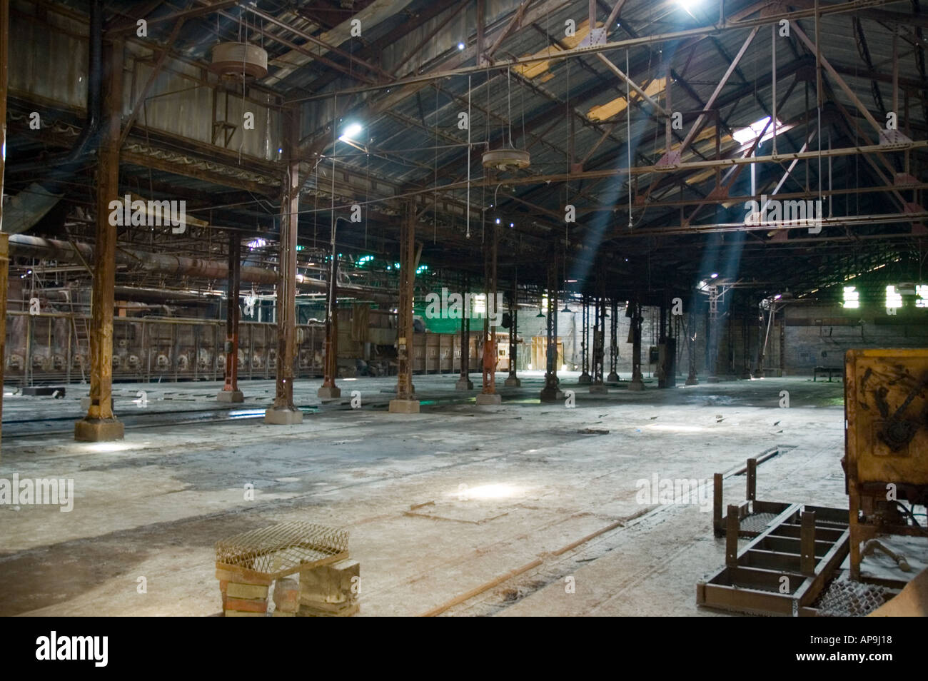 Interior and exterior of abandoned factory Stock Photo - Alamy