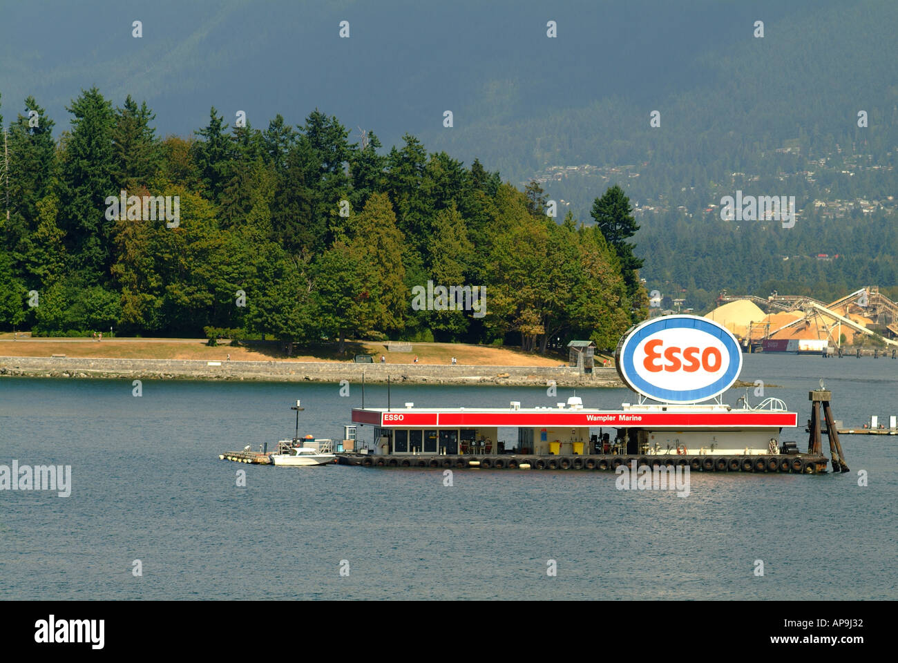 Floating petrol gas station Esso Stock Photo - Alamy