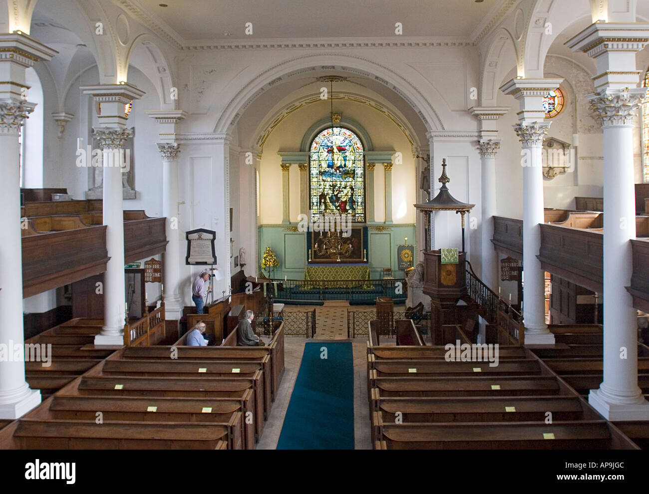 Interior of St Marys Wanstead East London, Georgian church with ...