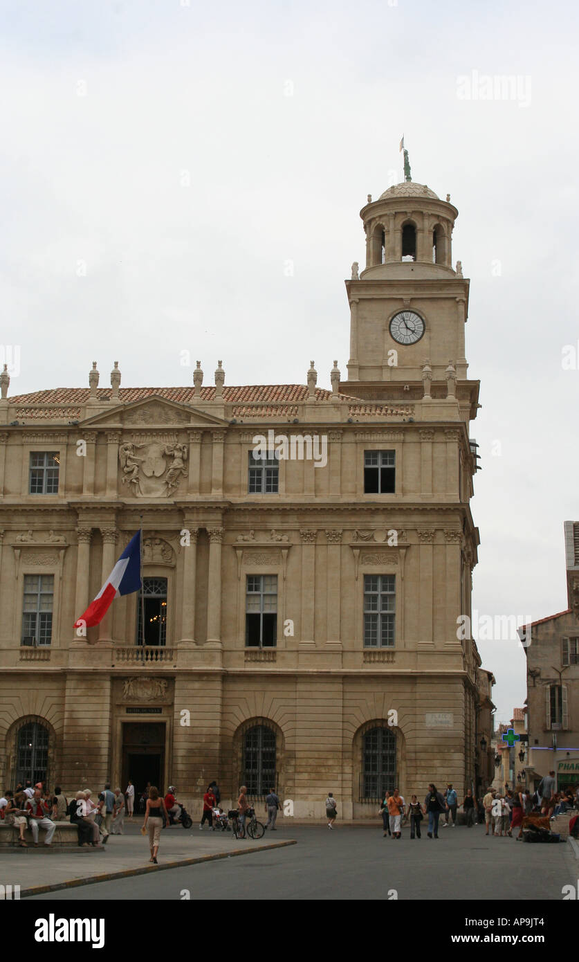 Place de la Republic hotel du ville Town hall Arles France September ...