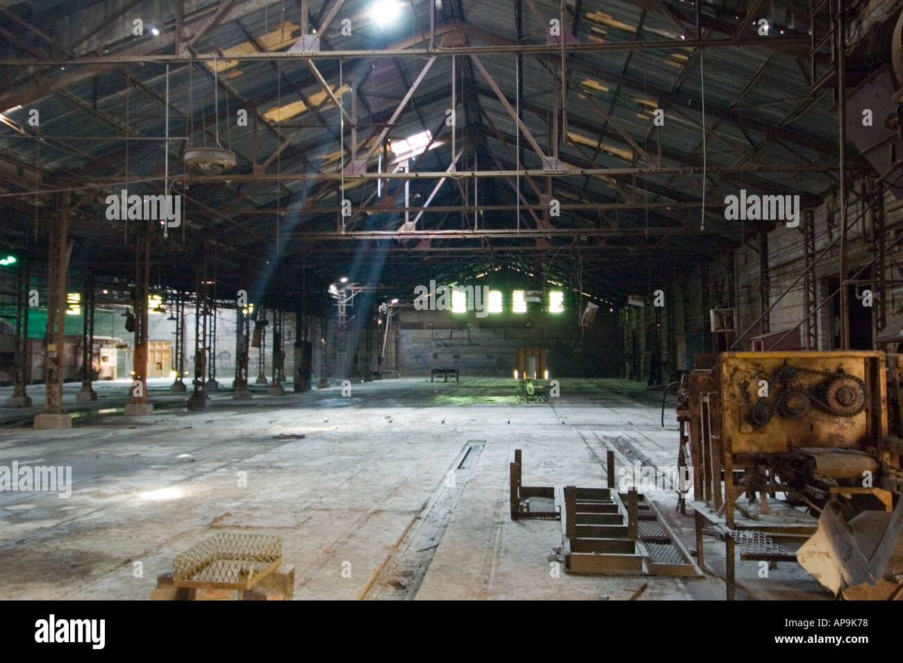Interior and exterior of abandoned factory Stock Photo - Alamy