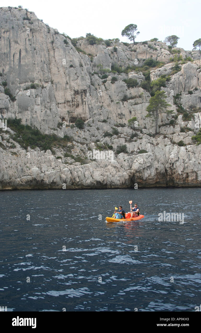 kayaking in calanque en vau France September 2006 Stock Photo - Alamy