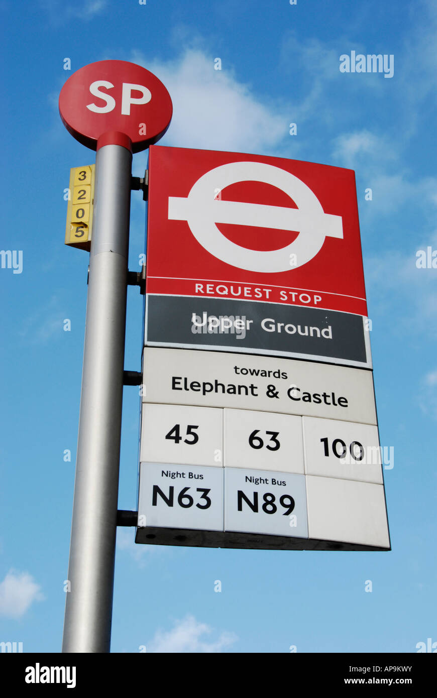 Bus stop sign London England Stock Photo - Alamy