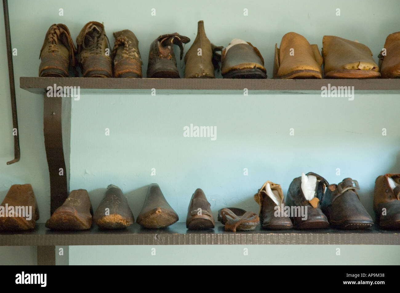 Inside cobblers shop in pioneer shop Stock Photo - Alamy