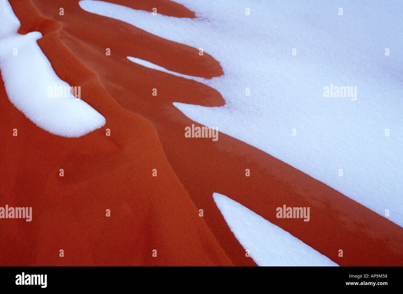 Desert sand with snow Stock Photo - Alamy