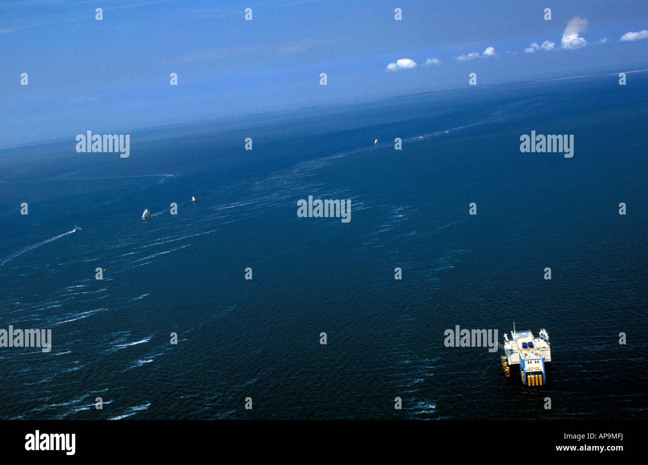 Wadden sea aerial view of the vermillion natural gas production ...