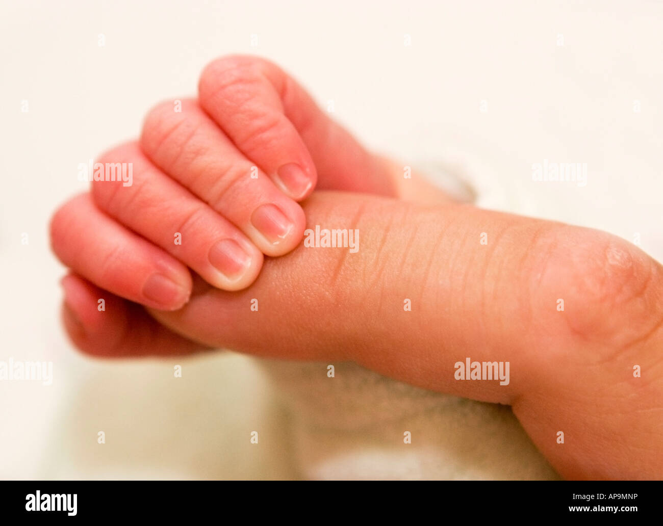 Baby's Hand and a Finger Stock Photo - Alamy