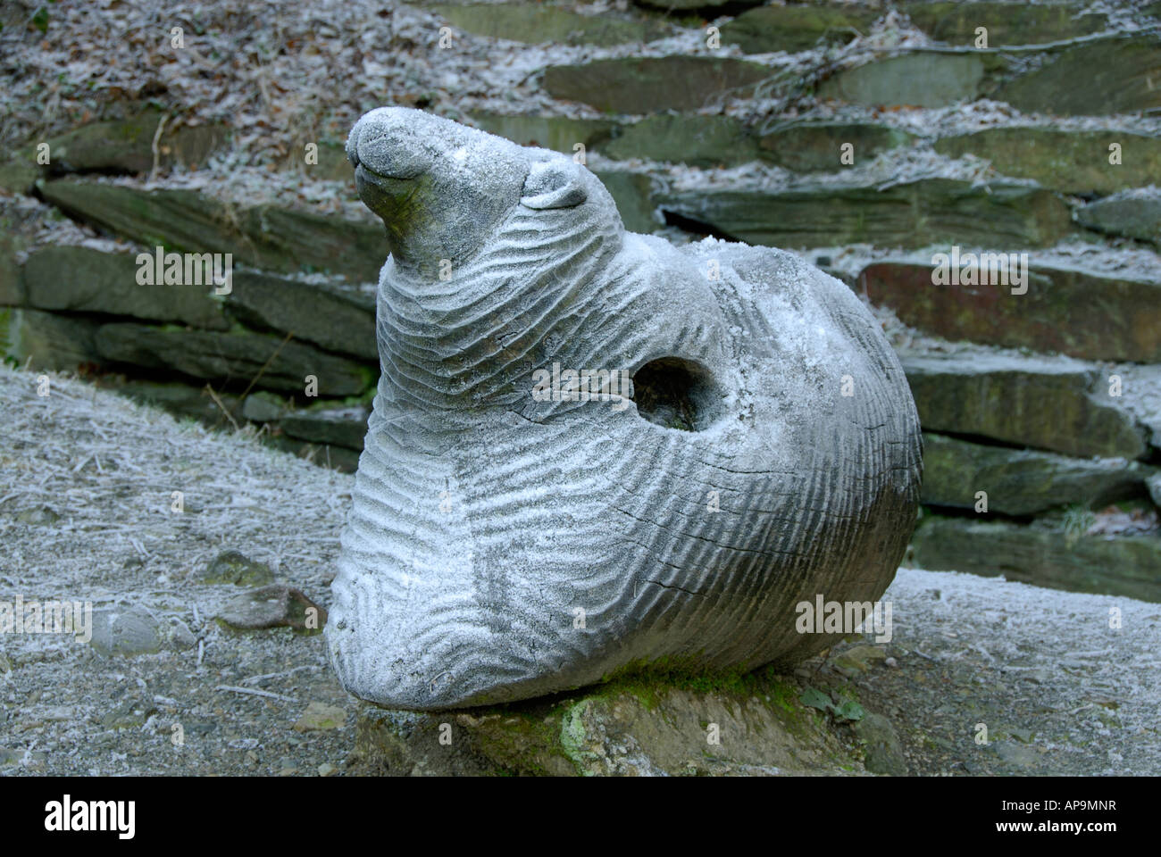 "Sethera", (detail). Outdoor sculpture by Reece Ingram, 1998. Grizedale ...
